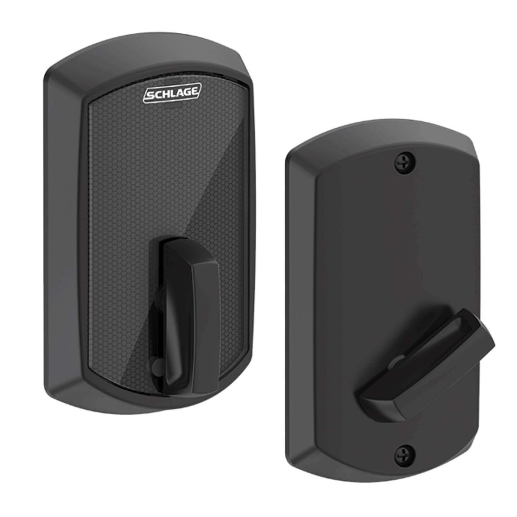 Schlage Control Smart Deadbolt Matte Black Greenwich Trim Engage BE467 ...